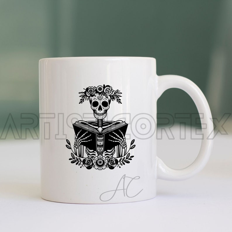 Skull and Books SVG Bundle, Skeleton Reading PNG, Books With Skull ...