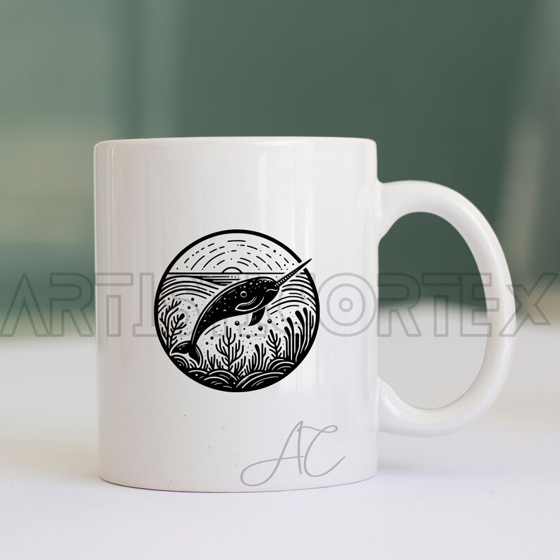 Paquete SVG de narval, PNG de ballena, imágenes prediseñadas de narval ...