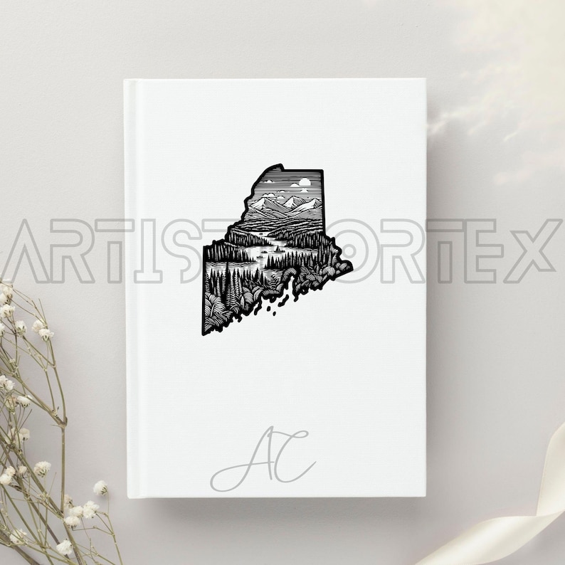 Maine SVG Bundle, Maine State PNG ,maine Outline Clipart, Hand Drawn ...