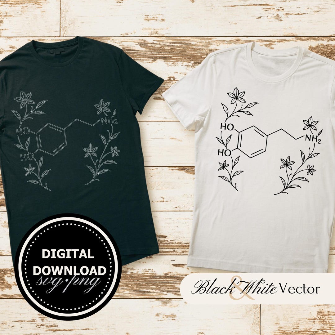 Dopamine SVG Bundle, Dopamine Molecule PNG, Floral Dopamine Clipart ...