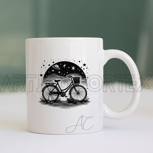 Space Bicycle SVG & PNG Bundle,bicycle Clipart, Hand Drawn Space ...