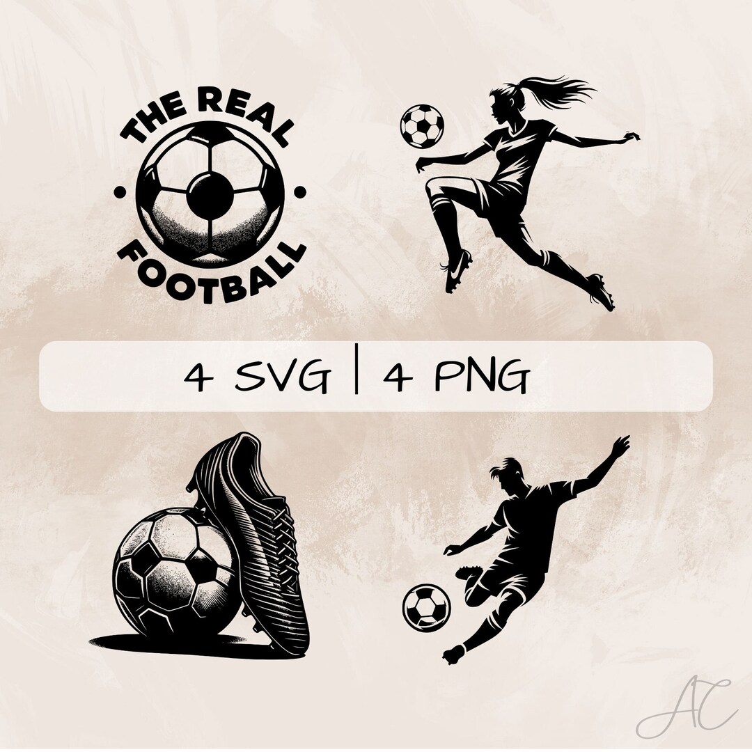 Soccer SVG Bundle, Football PNG, Clipart, Hand Drawn Soccer Pictures ...