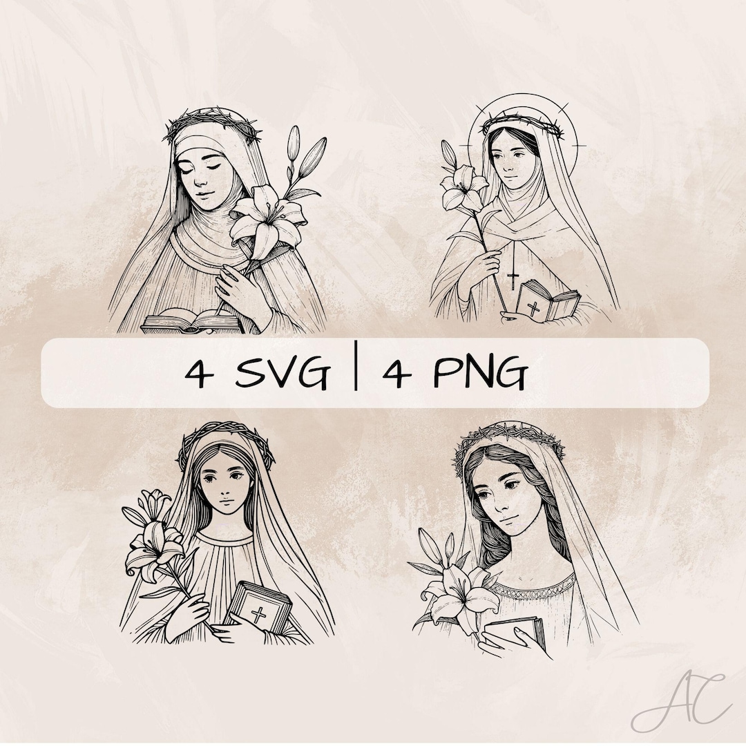 Saint Catherine of Siena SVG Bundle, Saint Catherine PNG ,st Catherine ...