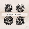 Gaia SVG Bundle, Mother Earth PNG , Earth Goddess Clipart, Hand Drawn ...