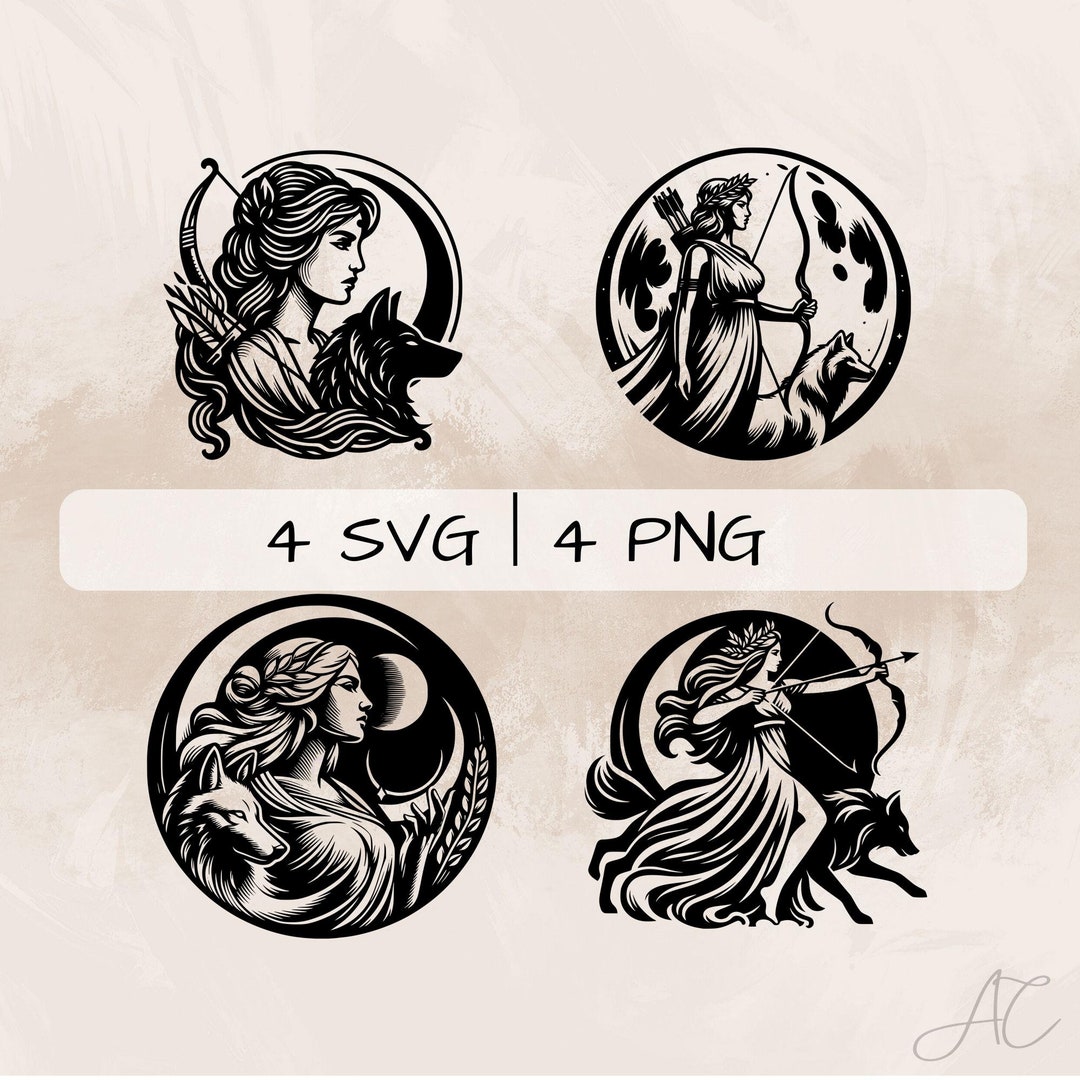 Artemis SVG Bundle, the Goddess Artemis PNG , Goddess of the Hunt ...