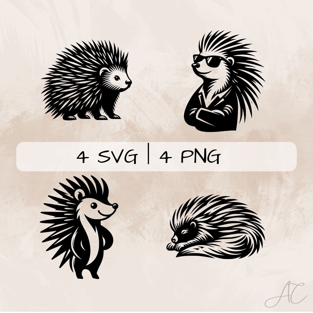 Porcupine SVG Bundle, Cool Porcupine PNG, Sleeping Porcupine Clipart ...