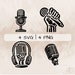 Microphone SVG & PNG Bundle,microphone in Hand Clipart, Hand Drawn ...