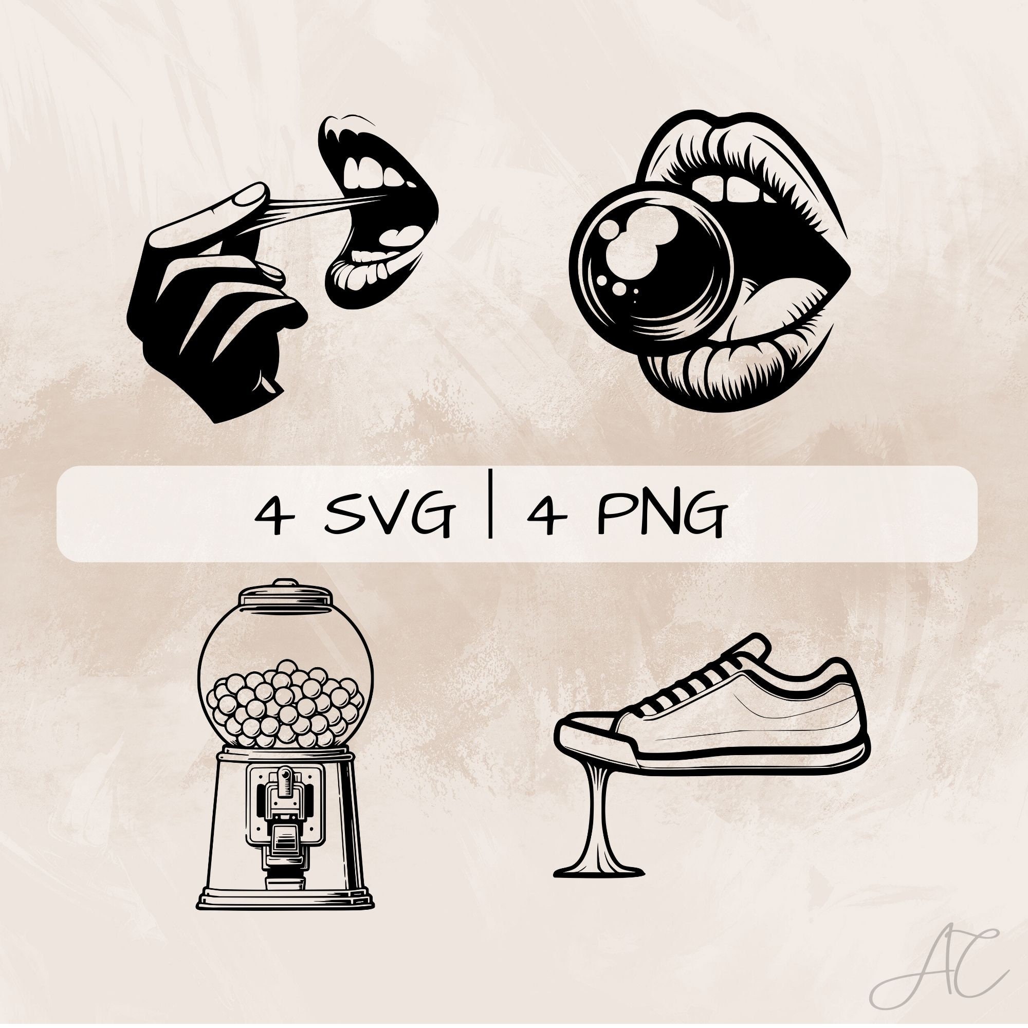 Bubble Gum SVG, Gumball Machine PNG, Chew Gum Clipart, Hand Drawn ...