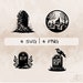 Gravestone SVG Bundle, Graveyard PNG, Tombstone Clipart, Hand Drawn ...