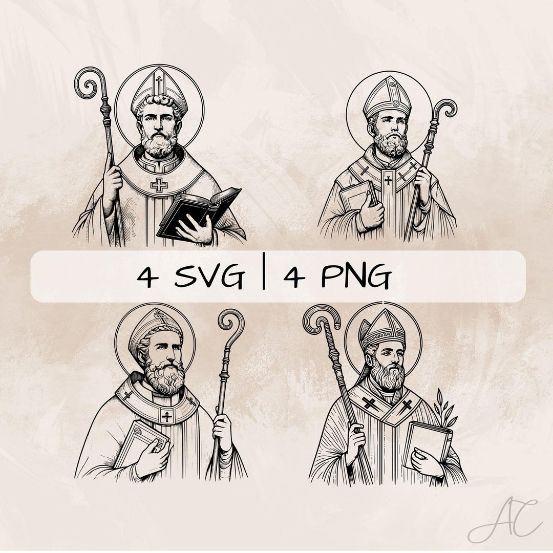Saint Cyprian SVG Bundle, St Cyprian PNG , Catholic Clipart, Hand Drawn ...