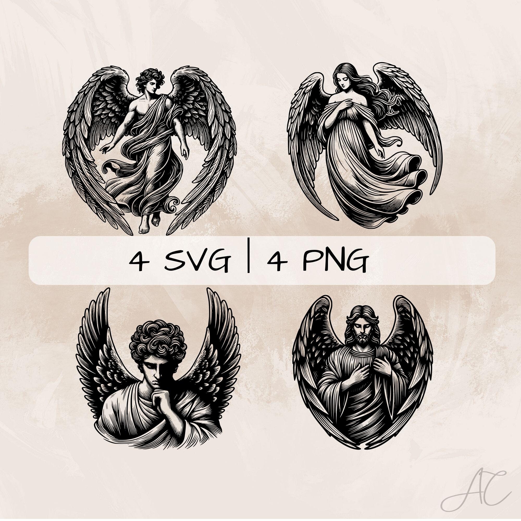 Angel SVG Bundle, Angels PNG, Angel Clipart, Hand Drawn Angel Pictures ...