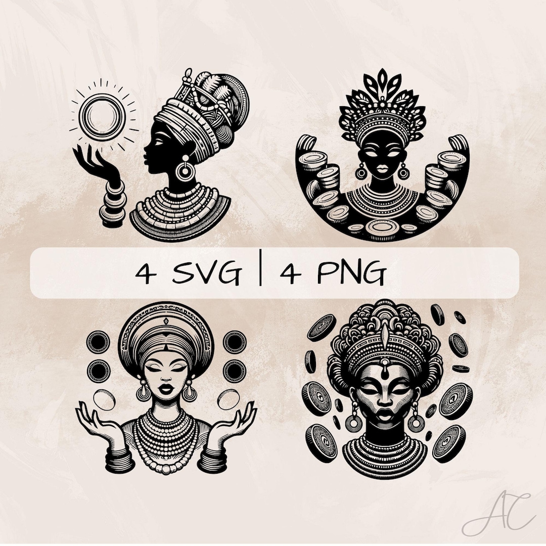 Aje SVG Bundle, Yoruba Aje PNG , African Mythologyclipart, Hand Drawn ...