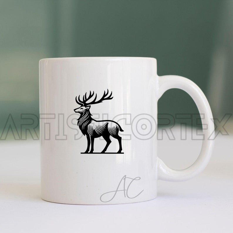 Stag SVG Bundle, Deer PNG, Floral Stag Clipart, Hand Drawn Stag ...