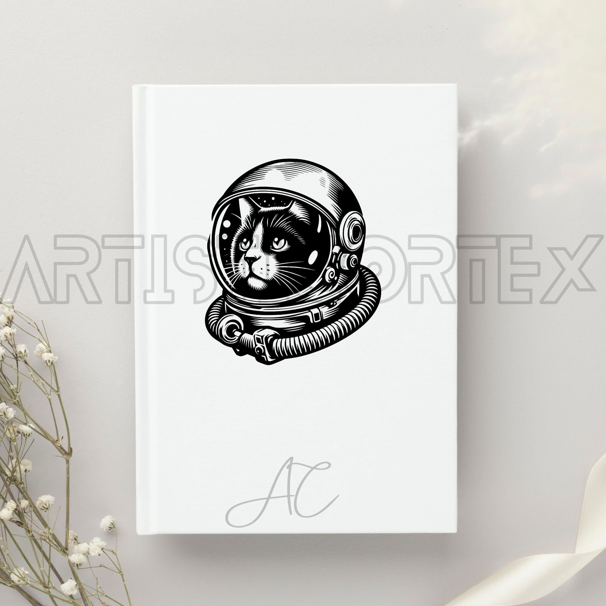 Space Cat SVG & PNG Bundle,cat Astronaut Clipart, Hand Drawn Space Cat ...