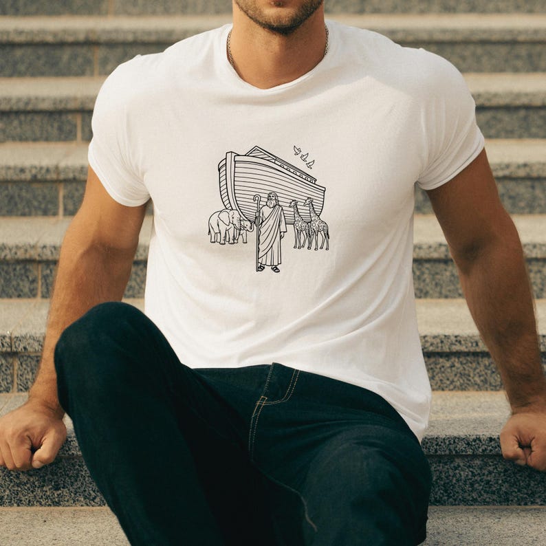 Noahs Ark SVG Bundle, Noah PNG , Bible Clipart, Hand Drawn Noahs Ark ...