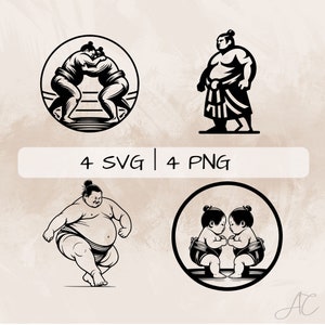 Sumo Wrestler SVG Bundle, Baby Sumo PNG, Funny Sumo Wrestler Clipart ...