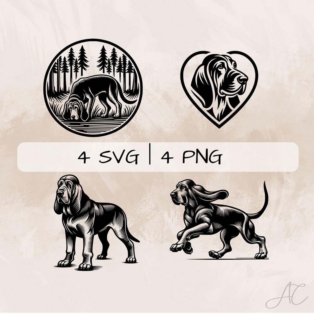 Bloodhound SVG Bundle, Bloodhound Dog PNG ,bloodhound Sniffing Clipart ...