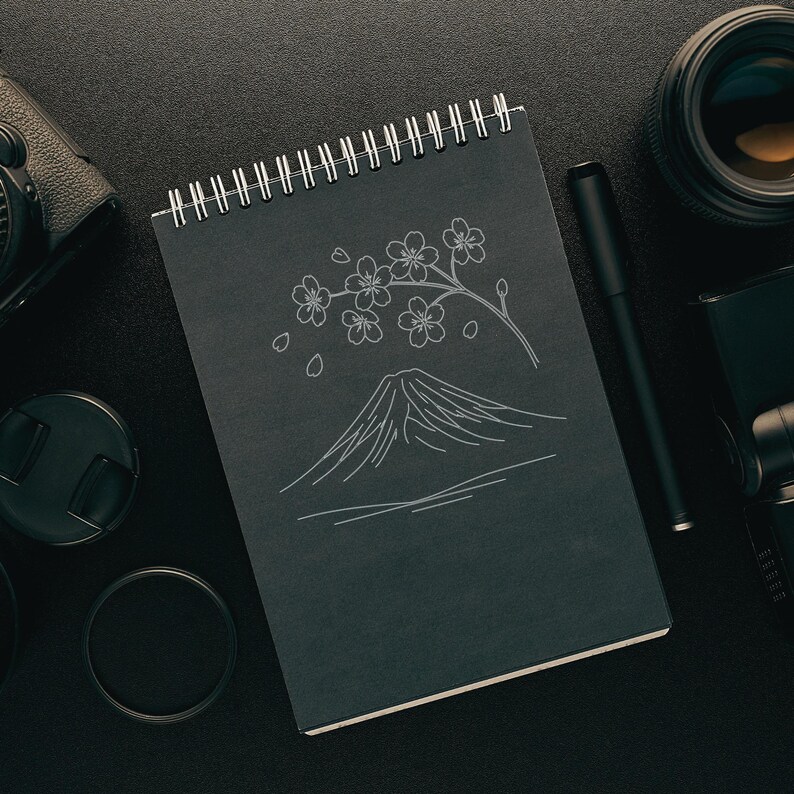 Mount Fuji SVG Bundle, Mountain Fuji PNG, Fuji and Skaura Blossom ...
