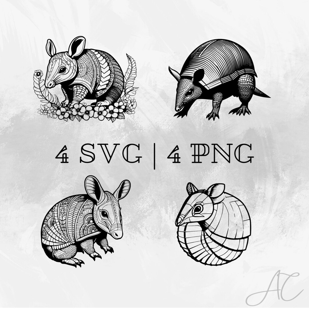 Armadillo SVG Bundle, Cute Armadillo PNG, Rolling Armadillo Clipart ...