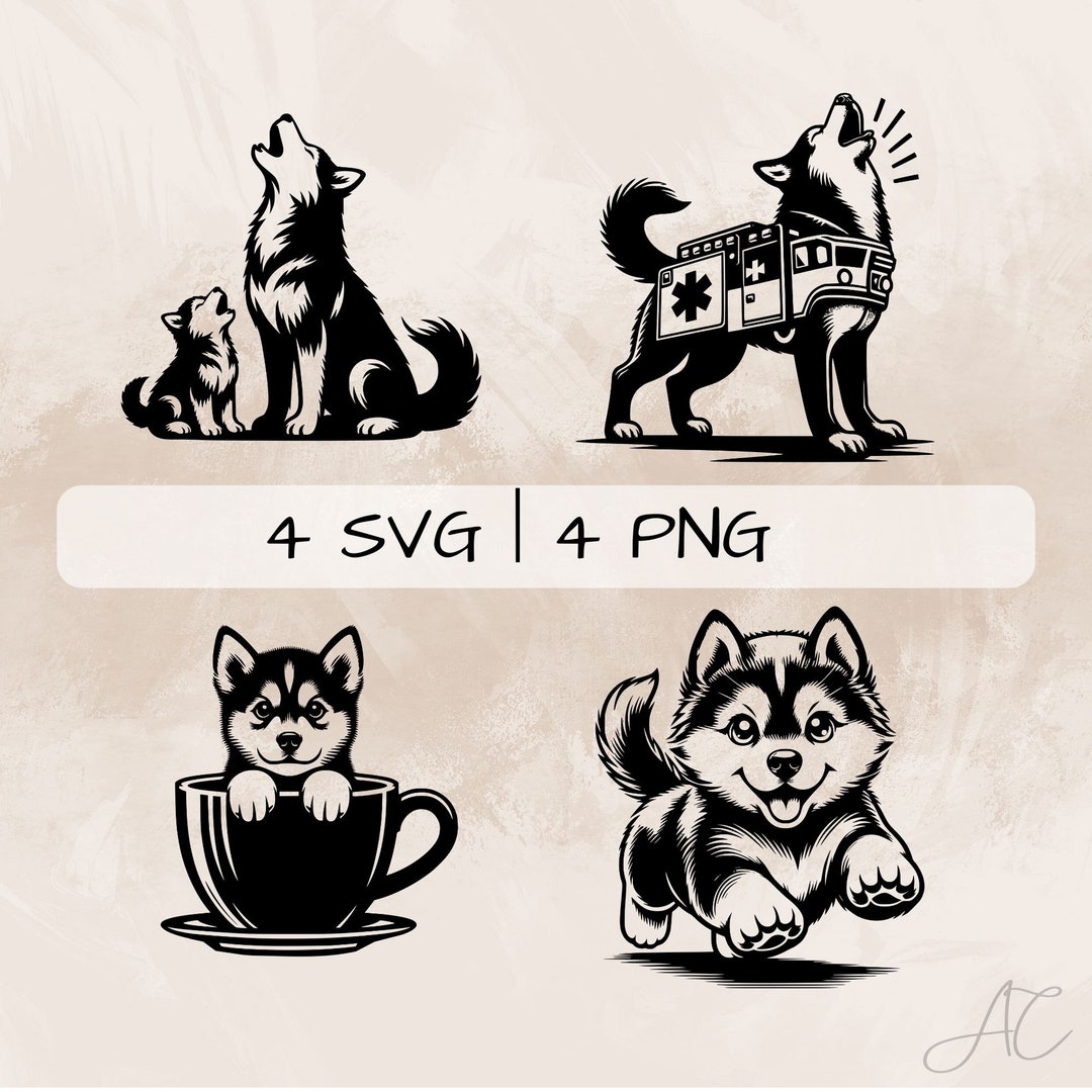 Husky SVG Bundle Husky Puppy PNG Peeking Husky Dog Clipart - Etsy