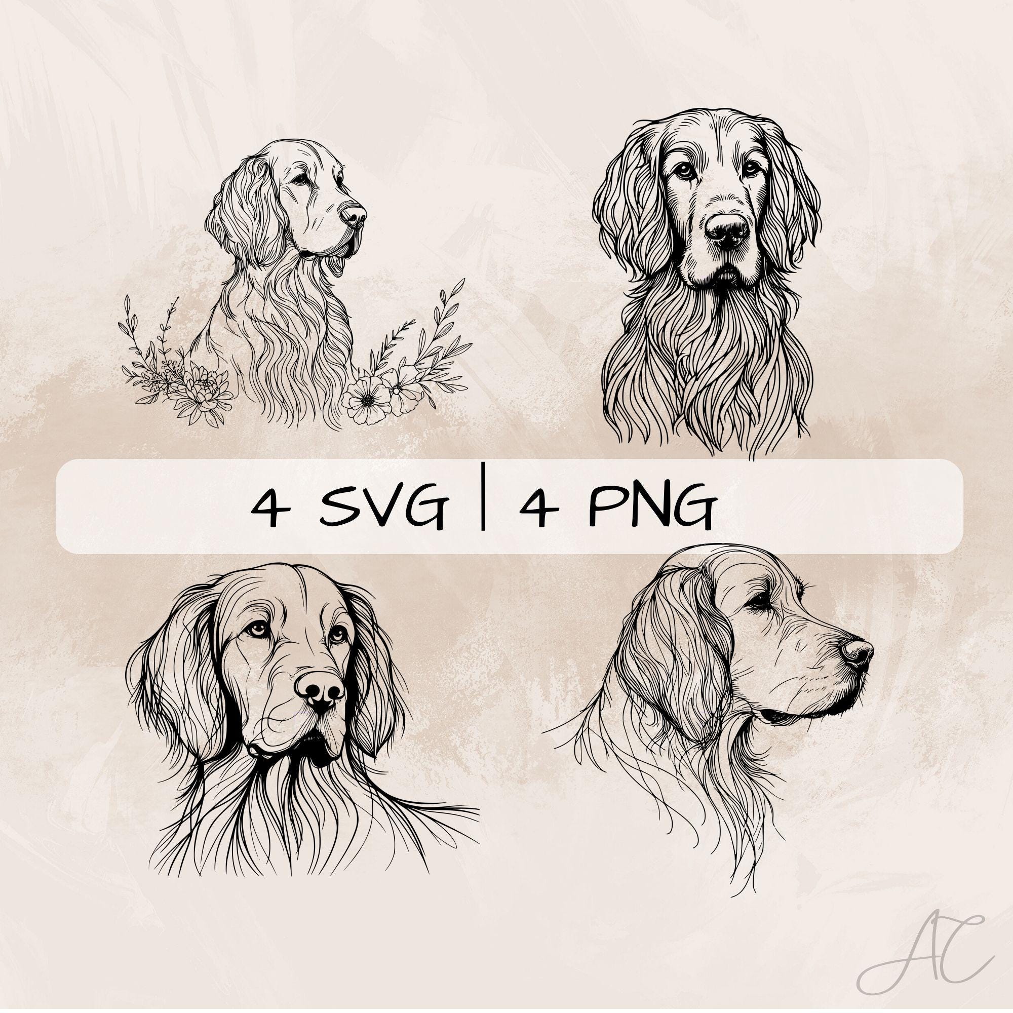 Delicate Irish Setter SVG Bundle, Irish Setter Line Art PNG, Irish ...