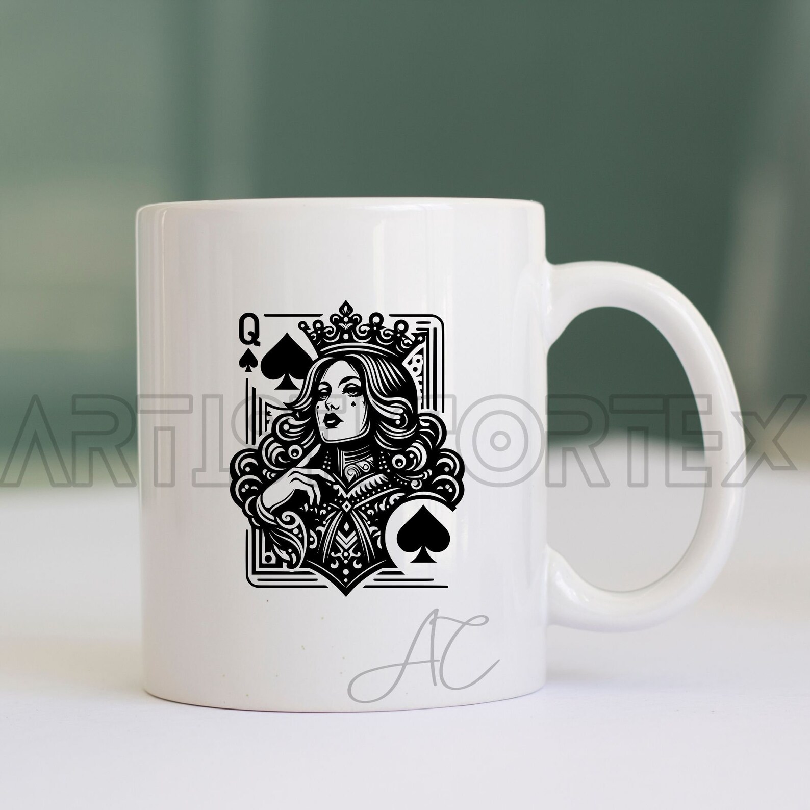Queen of Spades SVG Bundle, Queen PNG, Spade Card Clipart, Hand Drawn ...