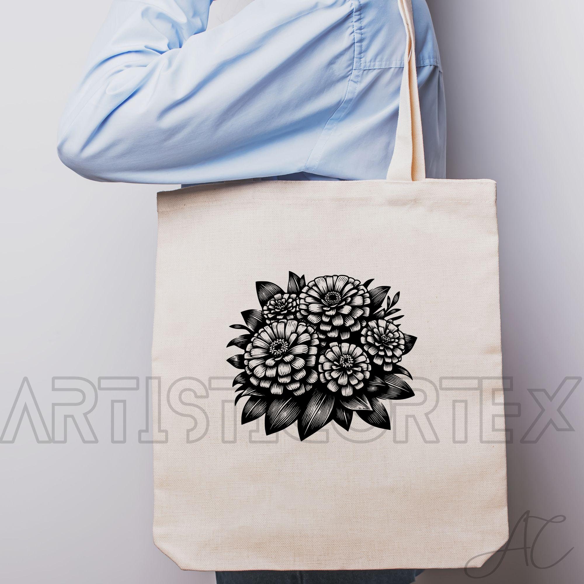 Zinnia SVG Bundle, Zinnia Flower PNG, Zinnia Wreath Clipart, Hand Drawn ...