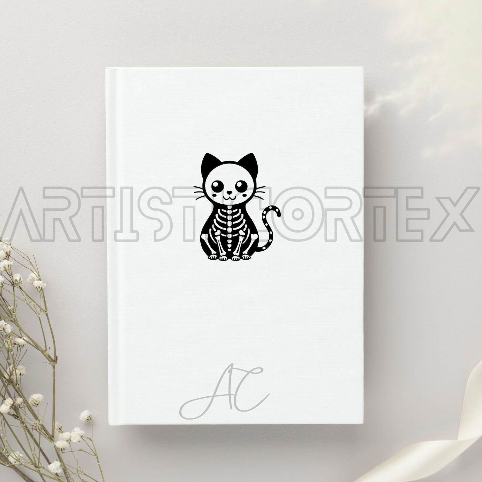 Cute Cat Skeleton SVG, PNG , Halloween Cat , Skeletal Cat, Vector, Hand ...