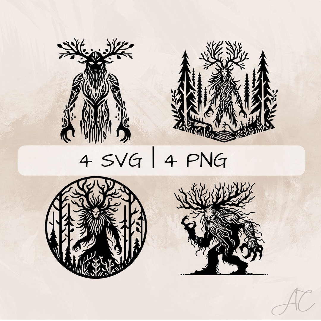 Leshy SVG Bundle, Leshi PNG, Forest Monster Clipart, Hand Drawn Leshy ...