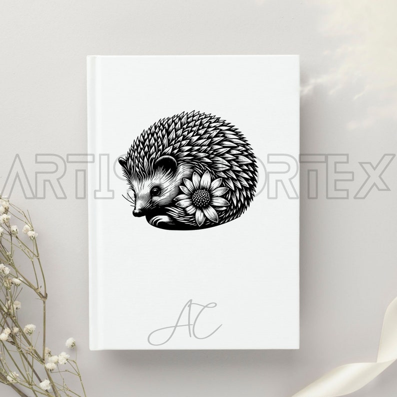 Lot de hérisson SVG, hérisson endormi PNG, hérisson avec clipart fleur ...