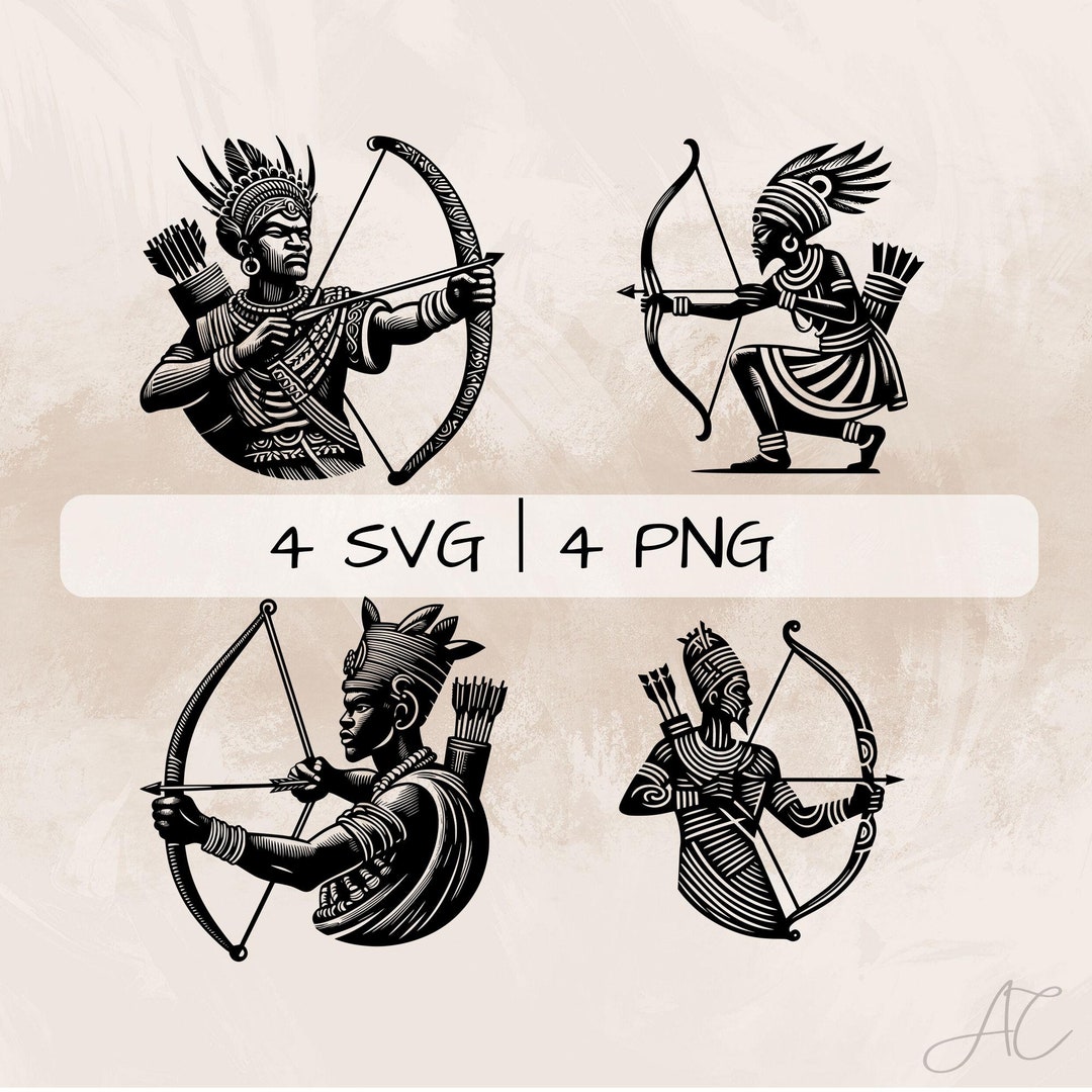Oshosi SVG Bundle, Yoruba Oshosi PNG , God of the Hunt Lipart, Hand ...