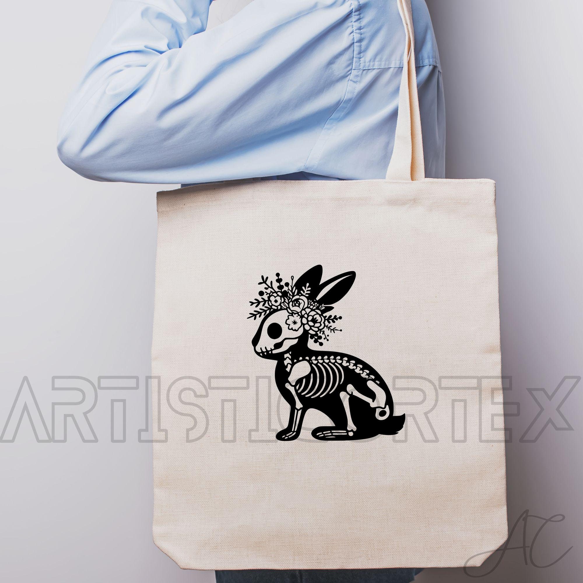 Rabbit SVG Bundle, Rabbit Skeleton PNG, Floral Rabbit Skeleton Clipart ...