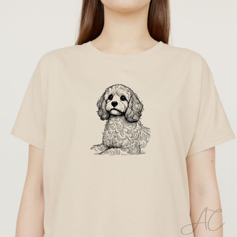 Delicate Cavapoo SVG Bundle, Cavapoo Line Art PNG, Cavapoo and Flowers ...