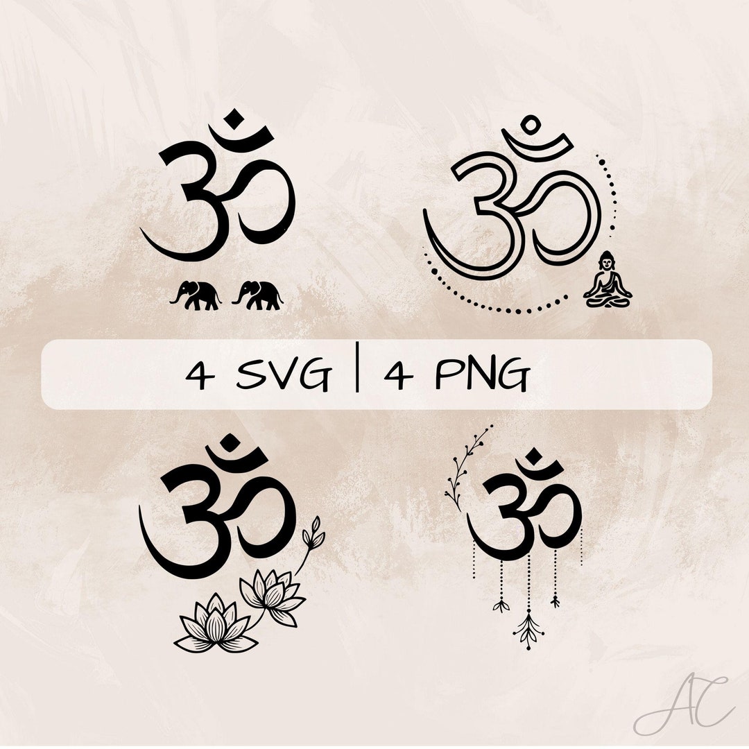 Om SVG Bundle, Hindu Symbol PNG, Yoga Symbol Clipart, Hand Drawn ...