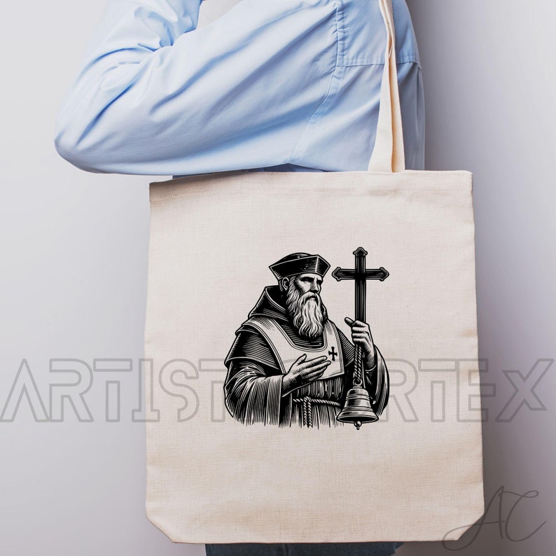 St Benedict SVG Bundle, Saint Benedict PNG, St Benedict and Raven ...