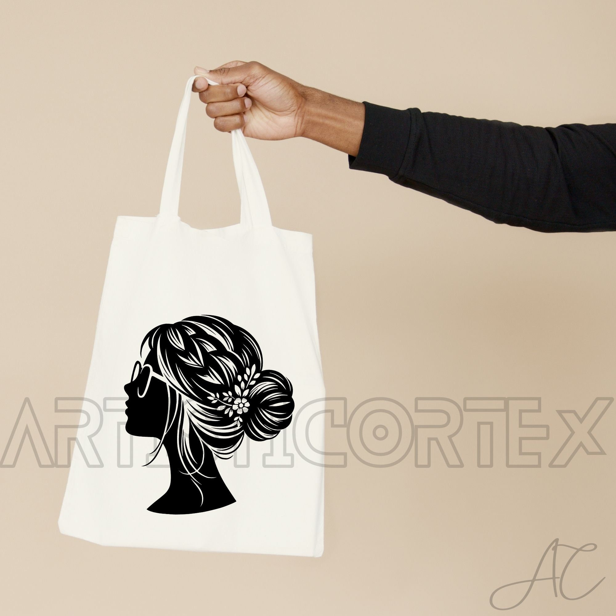 Braided Bun SVG Bundle, Bun PNG, Bun Hair Style Clipart, Hand Drawn ...