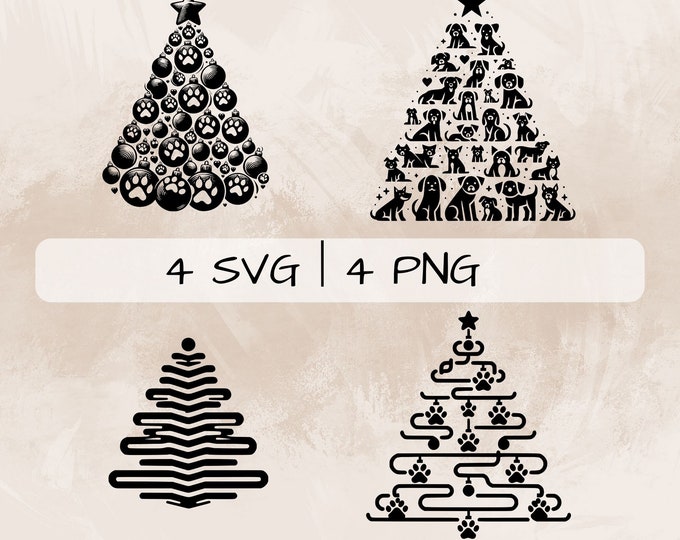 Dog Paw Christmas Tree SVG Bundle, Christmas Svg, Christmas Paw Svg ...