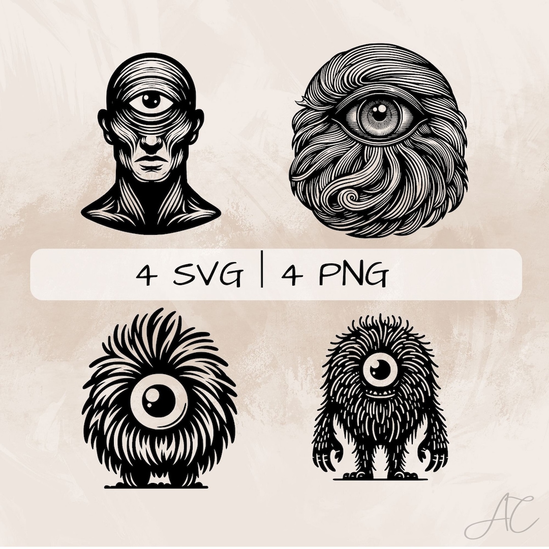 Cyclop SVG & PNG Bundle,cute Cyclop Clipart, Hand Drawn Cyclop Pictures ...