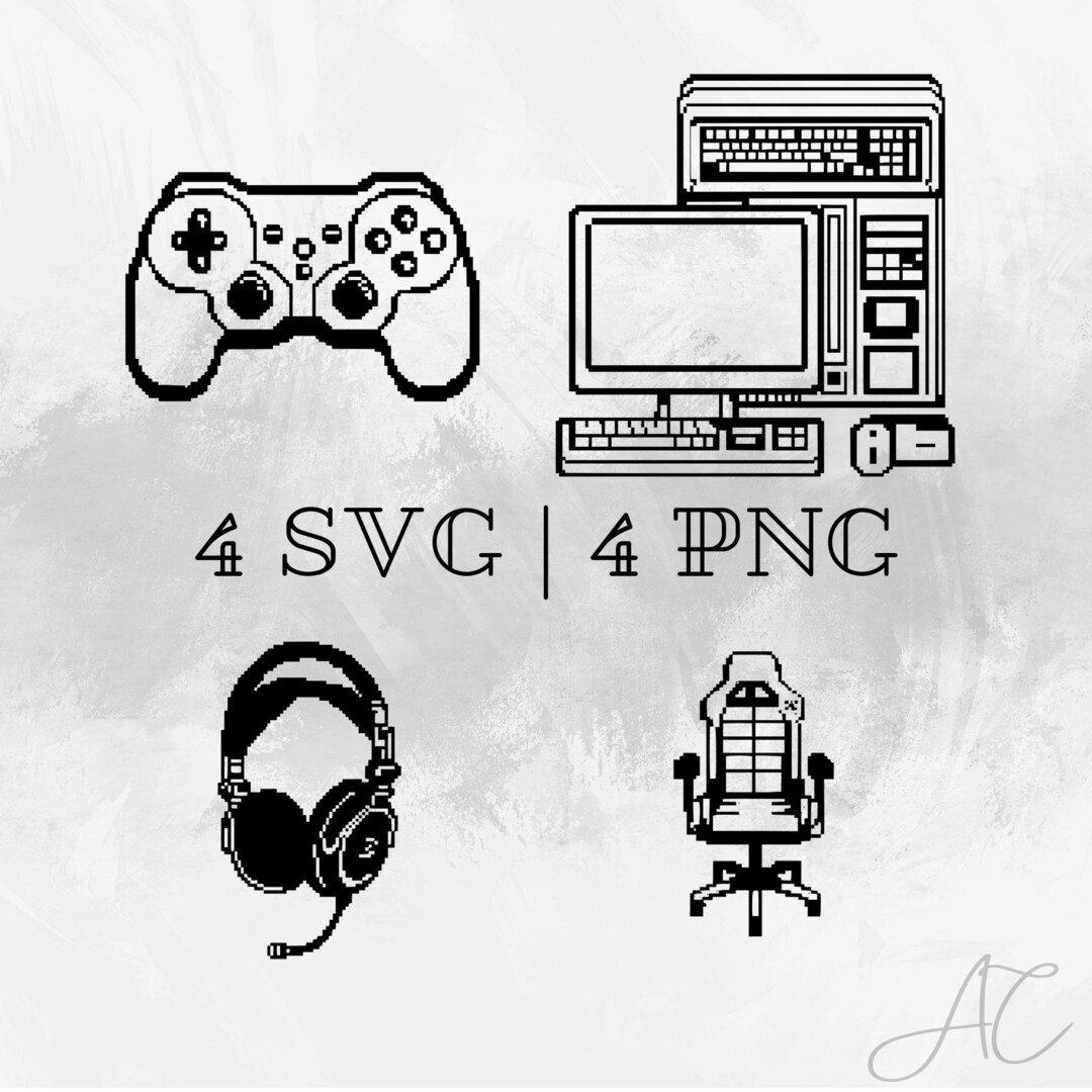 Gaming Pixel SVG Bundle, PNG, Pixel Game Controller Vector, Hand Drawn ...