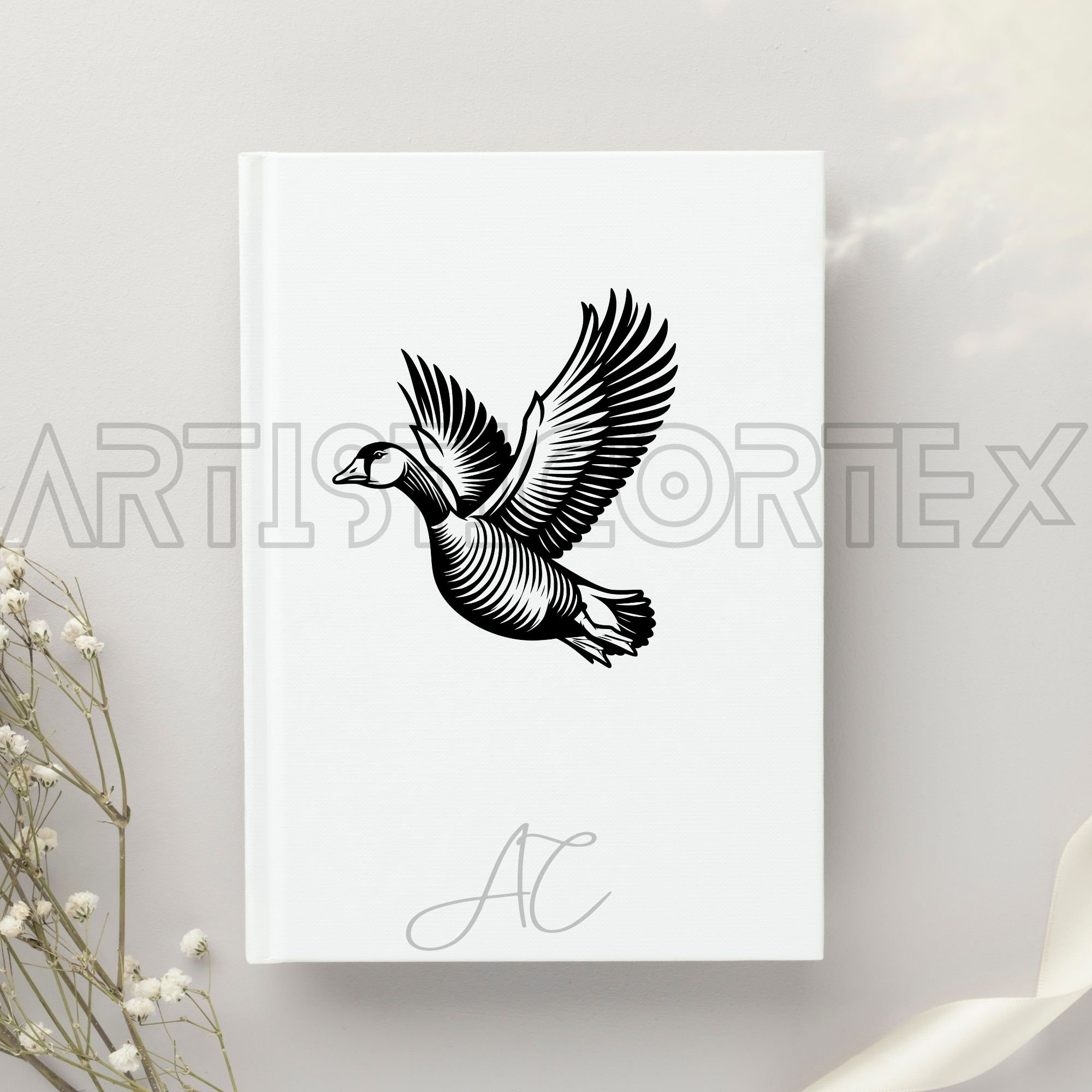 Goose SVG Bundle, Goose With Hat PNG, Goose in Pond Clipart, Hand Drawn ...