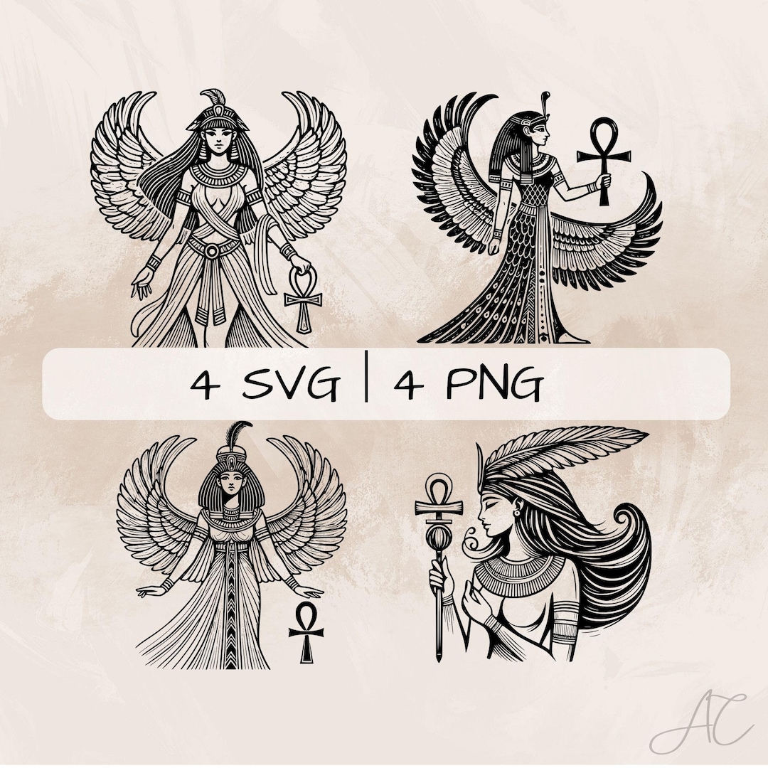 Ma'at SVG Bundle, Maat PNG , Egyptian Mythology Clipart, Hand Drawn Ma ...