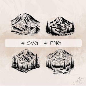 Mount Rainier SVG Bundle, Rainier Mountain PNG ,mount Rainier Clipart ...