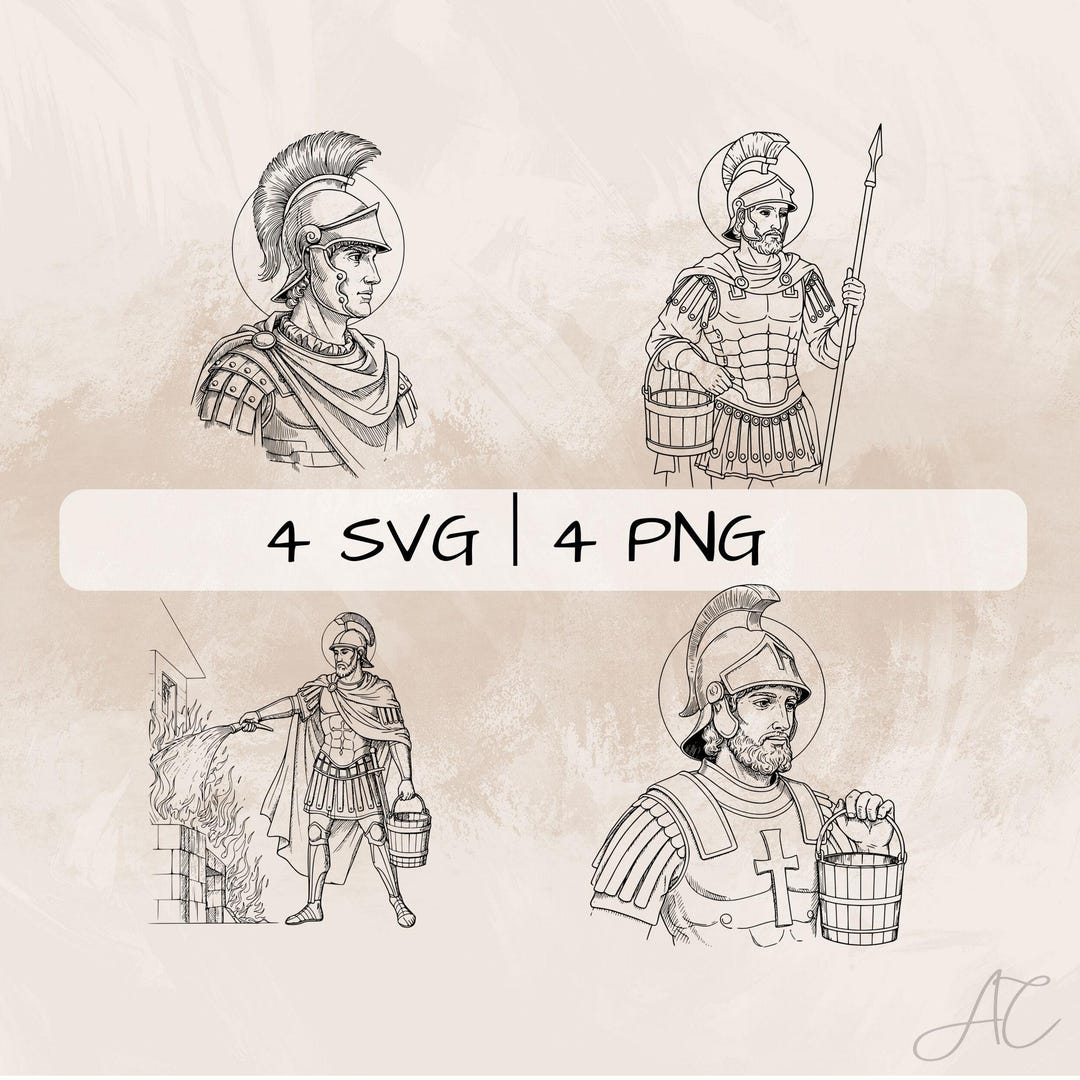 Saint Florian SVG Bundle, St Florian PNG ,saint Florian Clipart, Hand ...