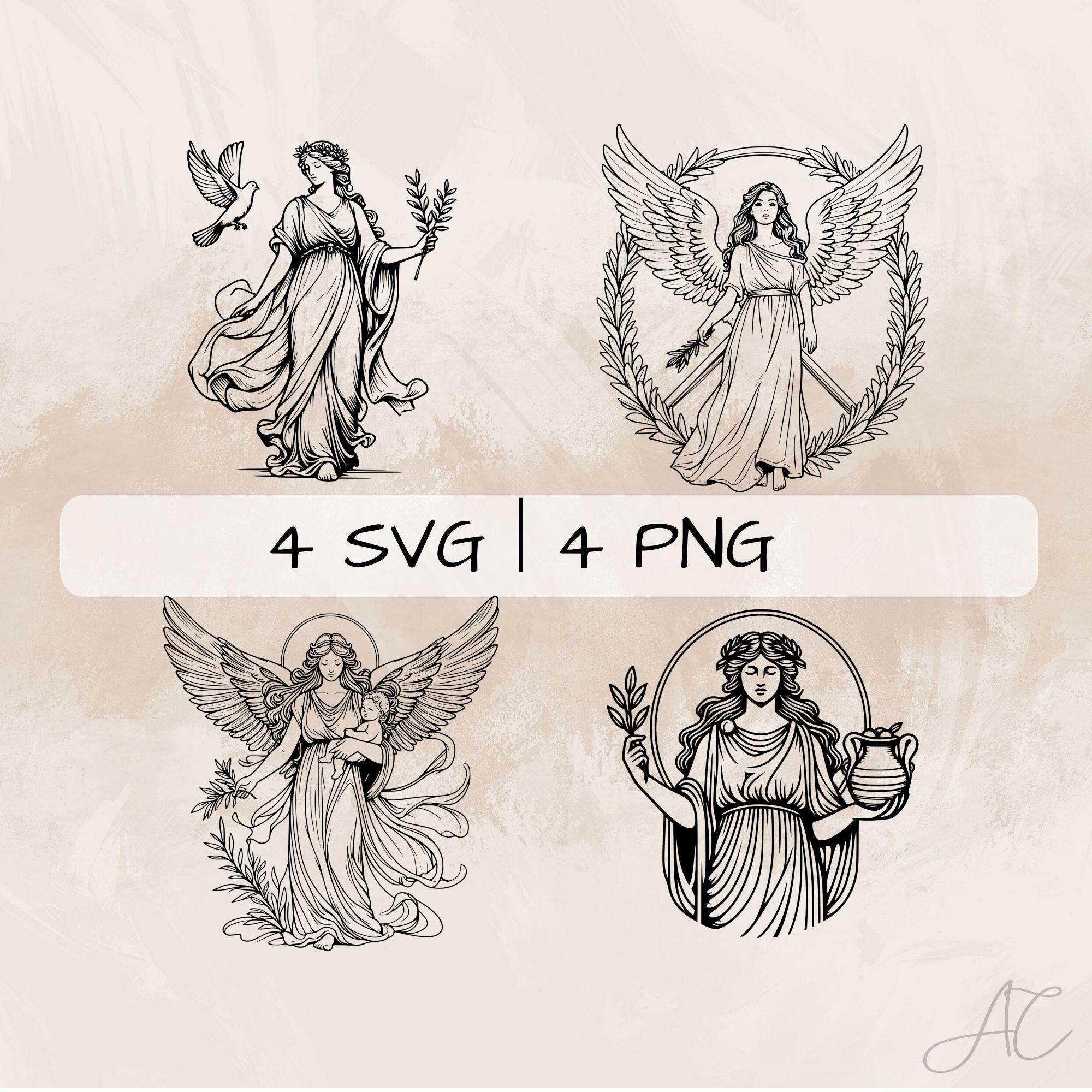 Eirene SVG Bundle, Eirene Goddess PNG ,goddess of Peace Clipart, Hand ...