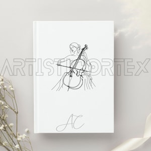 Delicate Cello SVG Bundle, Cello Line Art PNG, Cellist Clipart, Hand ...