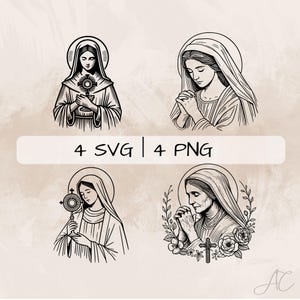 Saint Monica SVG Bundle, St Monica PNG , Patron Saint Clipart, Hand ...