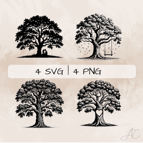 Oak Tree Svg - Etsy