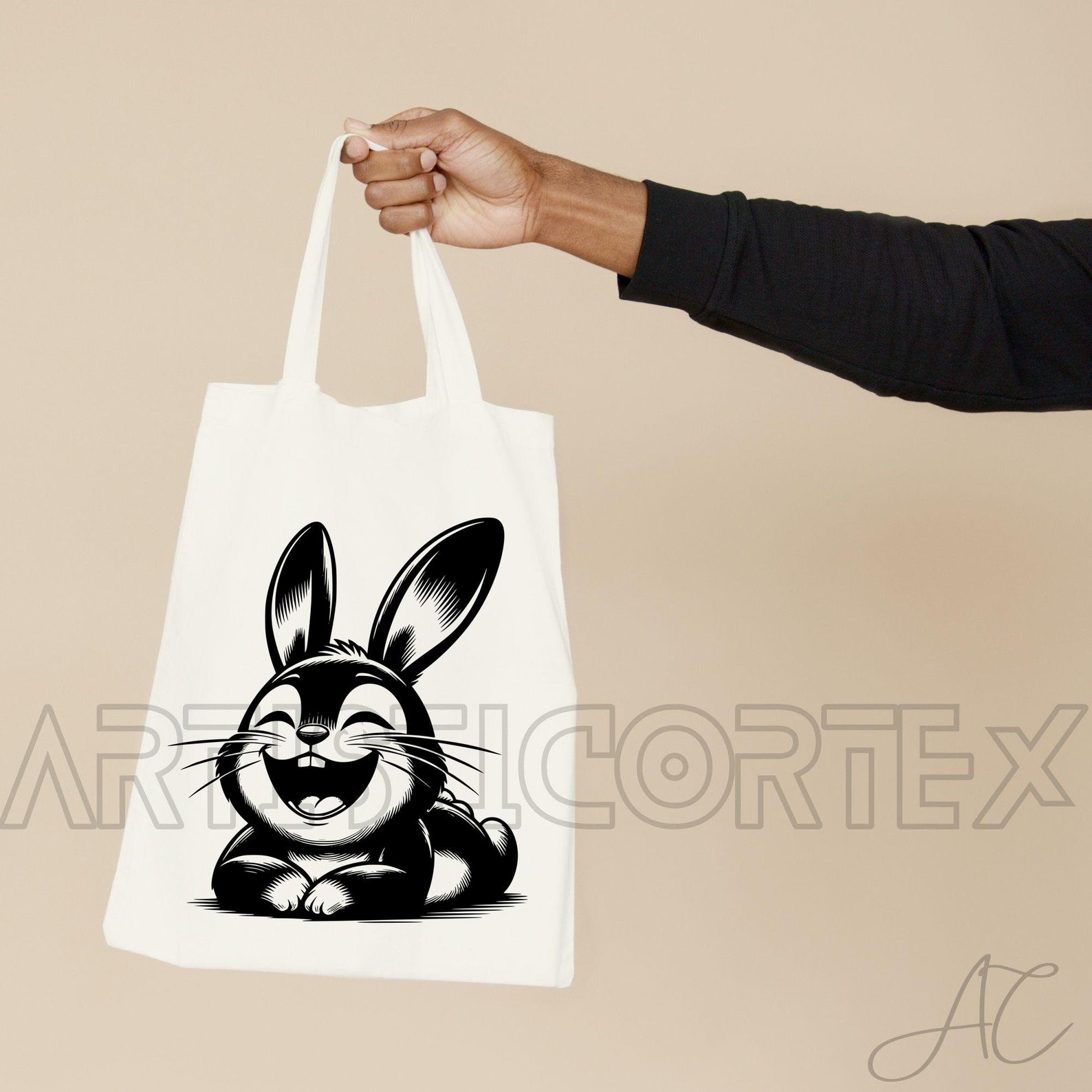 Rabbit SVG Bundle, Laughing Rabbit PNG ,smiling Rabbit Clipart, Hand ...