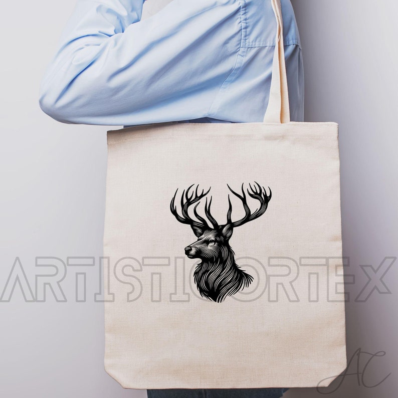 Stag SVG Bundle, Deer PNG, Floral Stag Clipart, Hand Drawn Stag ...