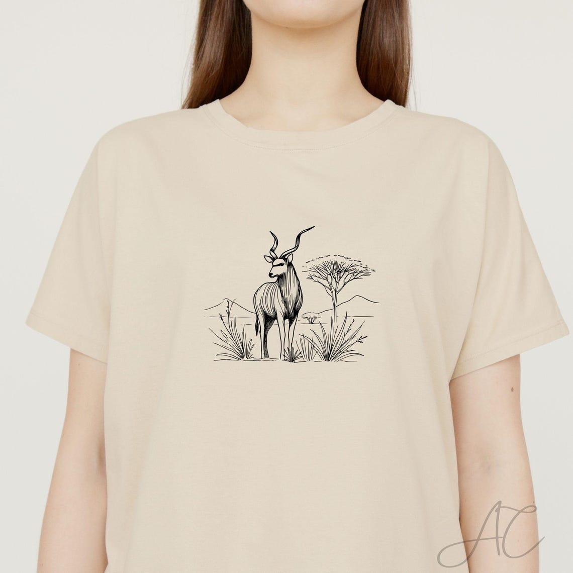 Delicate Eland SVG Bundle, Eland Ine Art PNG, Eland Face Clipart, Hand ...